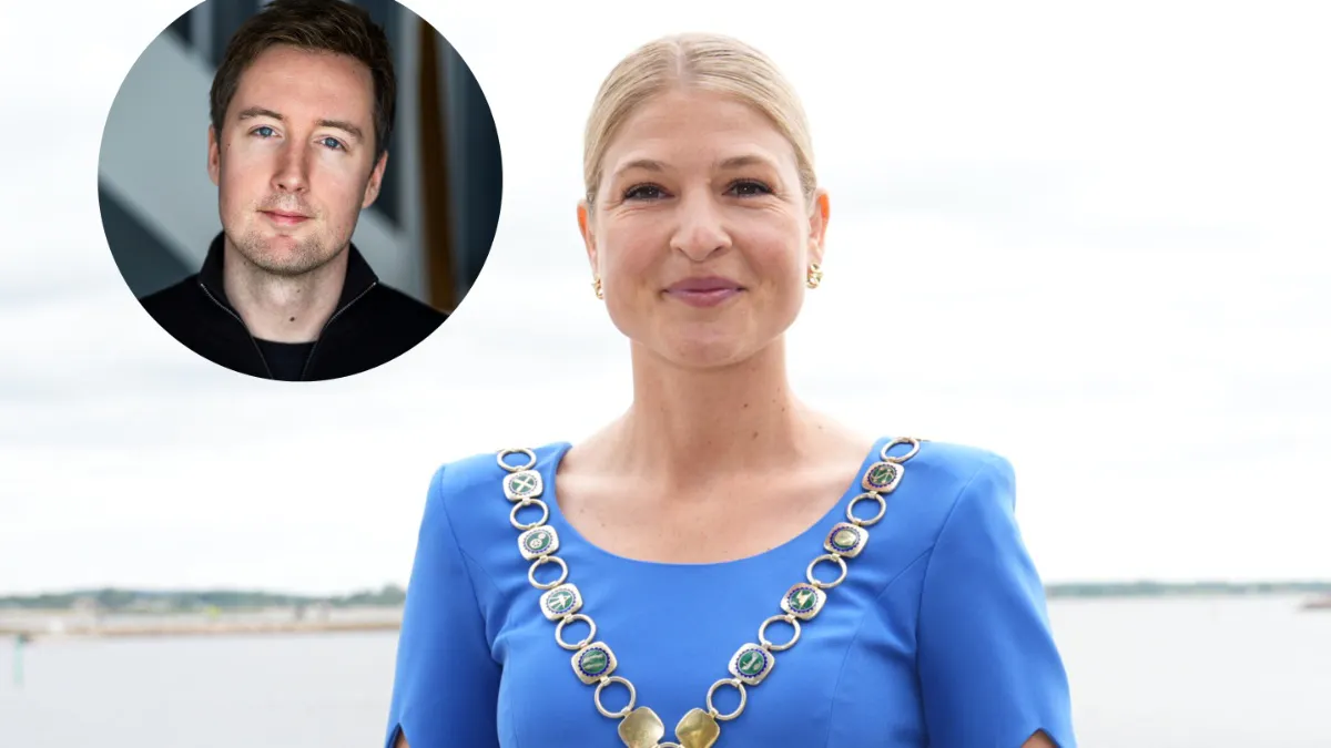 Christina Krzyrosiak Hansen tog imod kongeparret uden sin mand Jacob ...