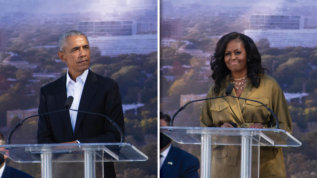 Stor dag for Barack Obama og familien: Første spadestik taget | BILLED ...